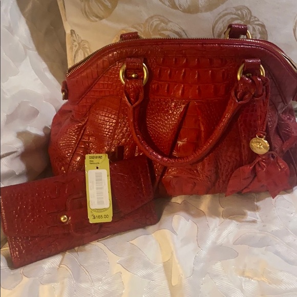Brahmin | Bags | Matching Red Brahmin Purse And Wallet | Poshmark